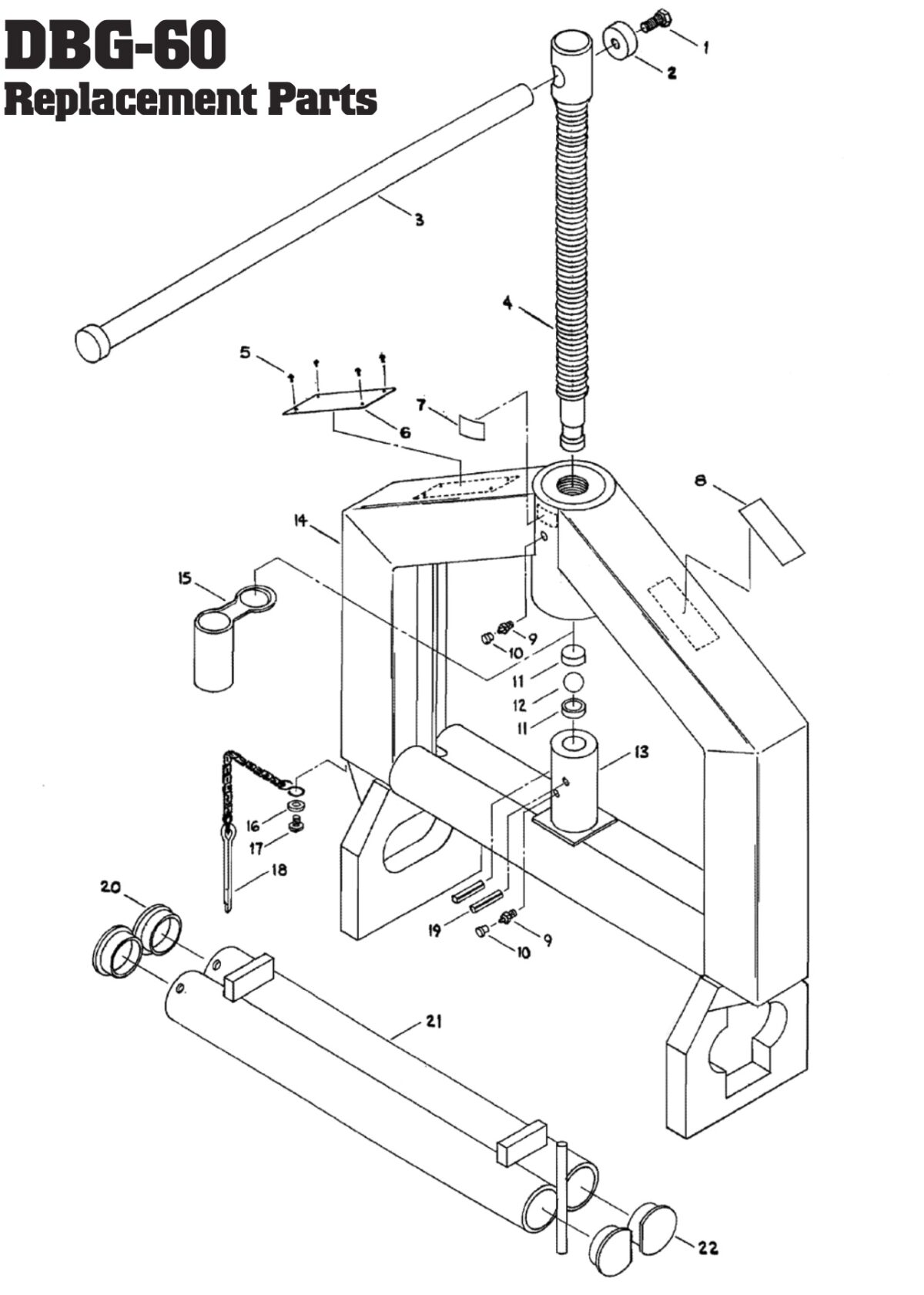 dbg-60partsdiagram - Mustang Squeeze Tools