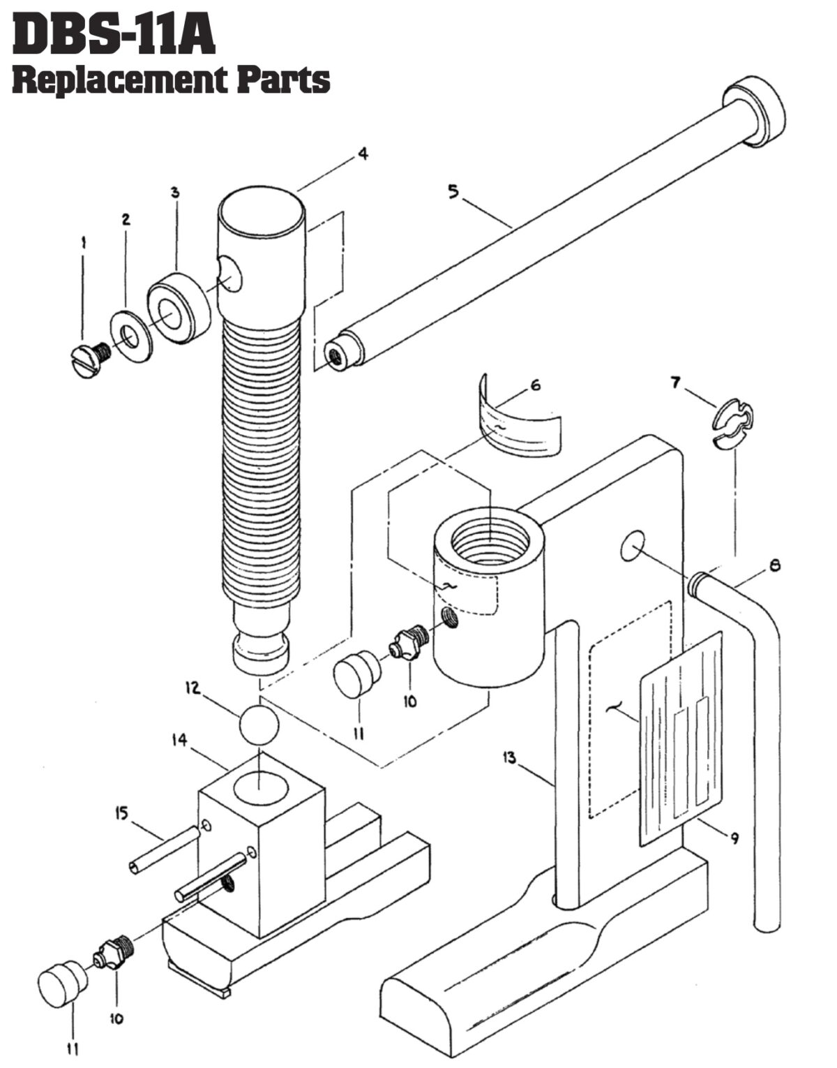 dbs-11apartsdiagram - Mustang Squeeze Tools